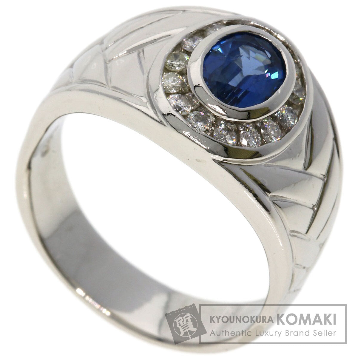 1.1ct Sapphire Diamond Ring Platinum PT900 16.7g – Kyounokura Japan