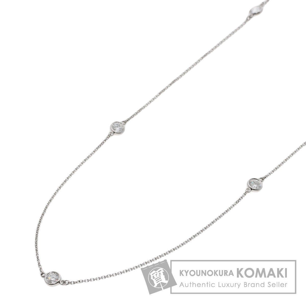 TIFFANY&Co. By The Yard 5P Diamond Necklace Platinum PT950 Ladies [Use ...